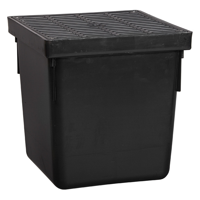 Fibro-Drain Polyethylene Plastic Retaining Basin with Lid - Black - 12 ...