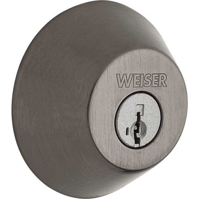 Weiser Single-Cylinder Deadbolt - Welcome Home Series - Antique Nickel ...