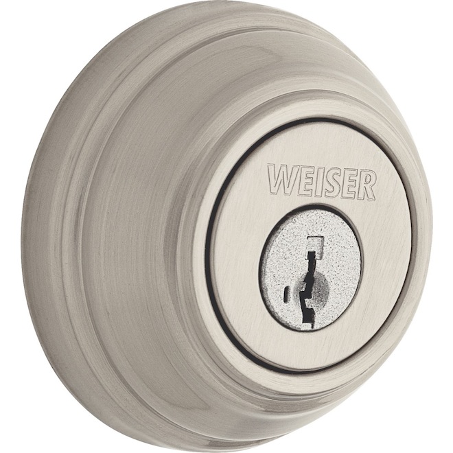 Weiser Satin Nickel Single-Cylinder SmartKey Deadbolt 9GCD94710-050 | RONA