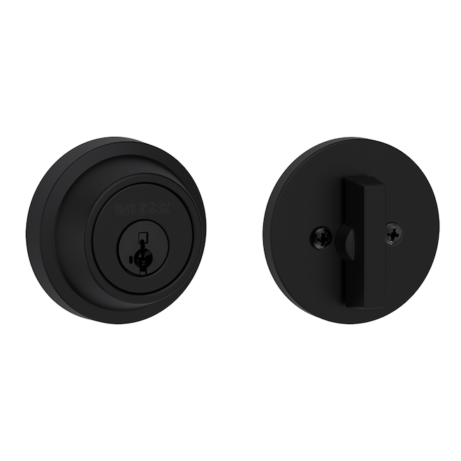 Weiser Modern Round Deadbolt for Entry Door with SmartKey Technology ...