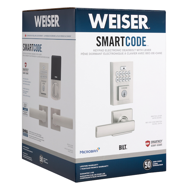 WEISER Electronics 260 SmartCode® - Satin Nickel - Single-cylinder ...