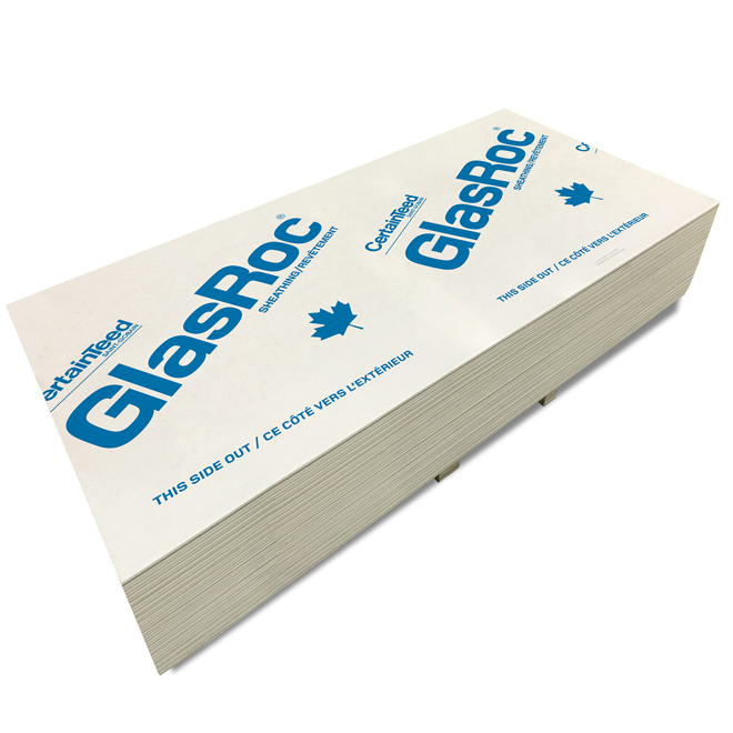 CertainTeed GlasRoc 1/2-in x 4-ft x 8-ft Regular Exterior Drywall ...