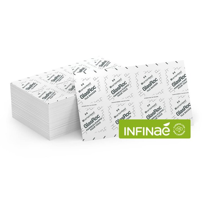 CertainTeed GlasRoc Drywall Tile Backer Infinaé CarbonLow 1/2-in x 4-ft ...