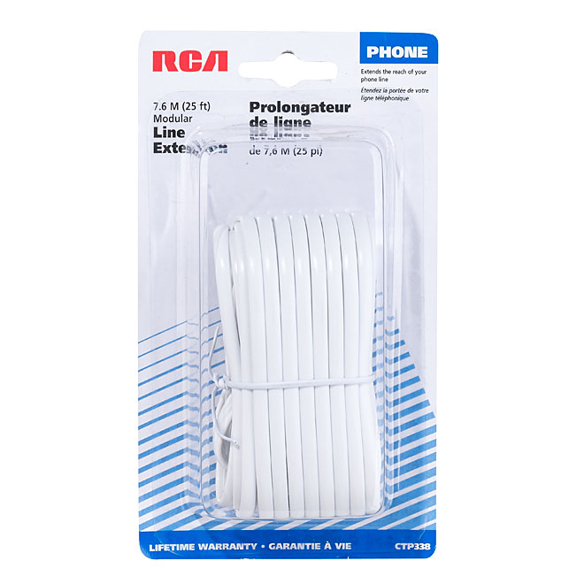 RCA Modular Line Extension - Plastic - White - 25-ft CTP338R | RONA