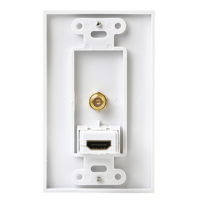 Plaque murale pour câble coaxial et HDMI par RCA, blanc DH202E1V | RONA