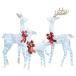 Holiday Living 3-Pack 60-in Freestanding Deer Decoration with White LED ...