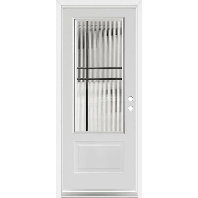 Dusco Doors White Steel Entry Door comtempory and lefthand- 34 x 80 x 7 ...