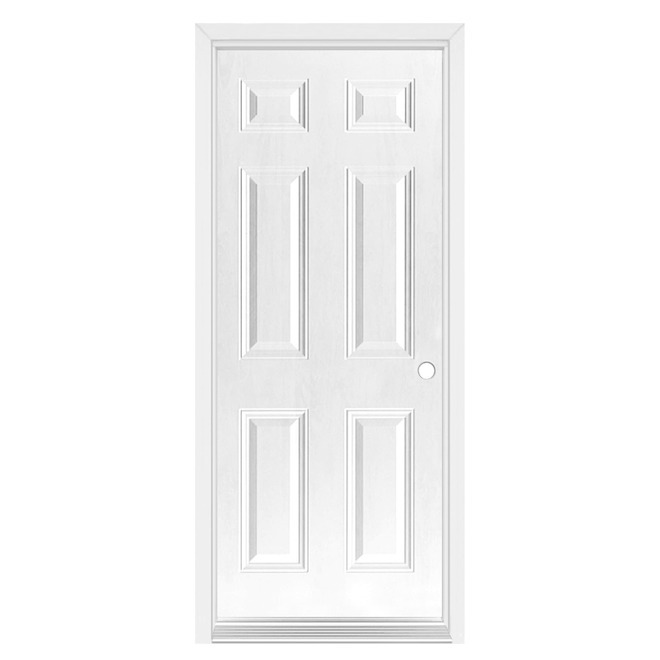 Dusco Doors White Steel Entry Door 6-Panel and Lefthand - 32 x 80 x 7-1 ...