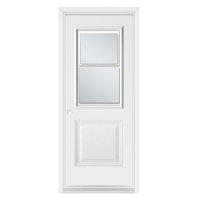 Porte d'entrée Dusco Doors en acier blanc guillotine droite - 30 x 80 x ...