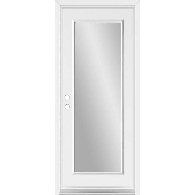 Dusco Doors White Steel Entry Door full Light and Righthand- 34 x 80 x ...