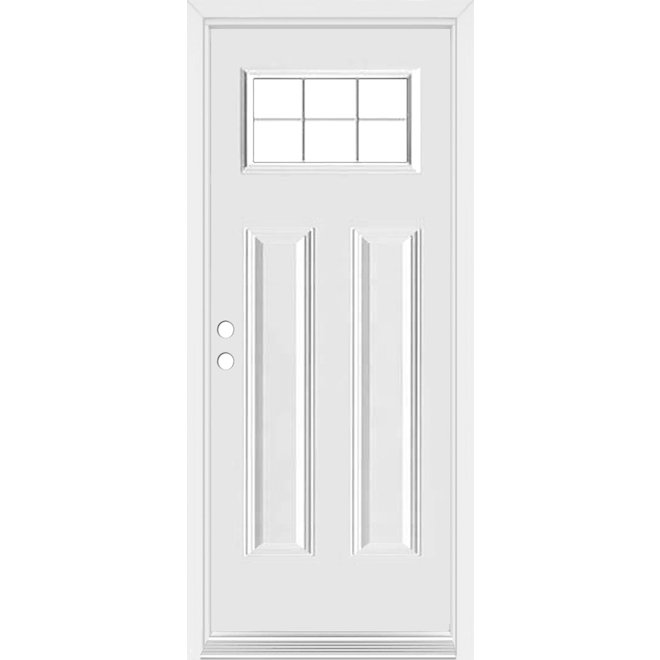 Dusco Doors White Steel Entry Door craftsman and Righthand- 34 x 80 x 7 ...