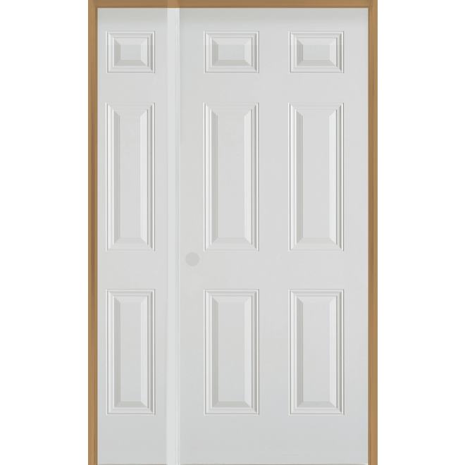 VALU+ Porte de cabanon en acier blanc 6 panneaux droite, 50 x 80 x 4 5/ ...