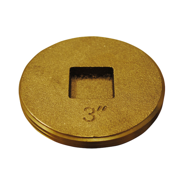 Oatey 3-in diameter Recessed Head Cleanout Plug - Brass 42743C | RONA