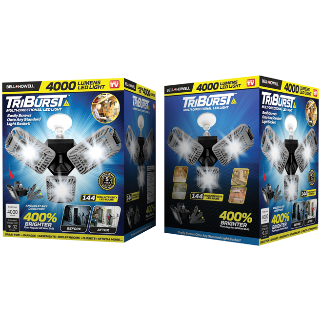 Bell + Howell Tri-Burst Security Light - 6-in x 4.5-in - 60 W - Silver ...