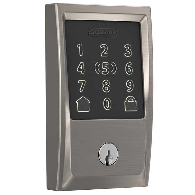 Schlage Encode Plus Smart Wifi Deadbolt with Century Trim - Satin ...