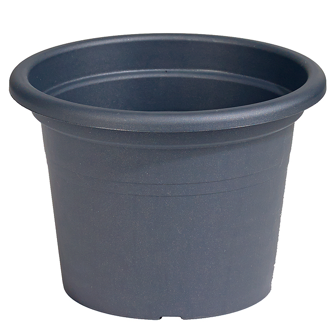 TERAPLAST Plastic Round Planter 8" - Anthracite 01001020005 | RONA