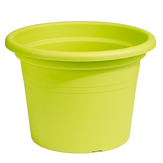 TERAPLAST Plastic Round Planter 14" - Lime 01001035007 | RONA
