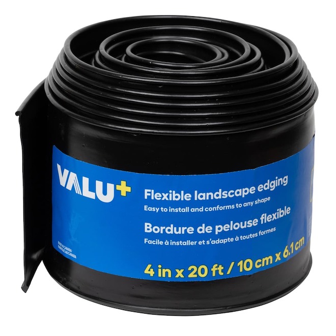 VALU+ SimFlex 4-in x 20-ft in Black Plastic Lawn Edging 7000BXNS | RONA