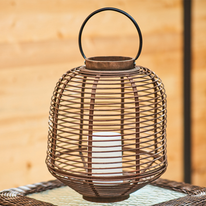 ALLEN + ROTH Bamboo Lantern - 13.75-in x 15.25-in - Brown LW253 ...