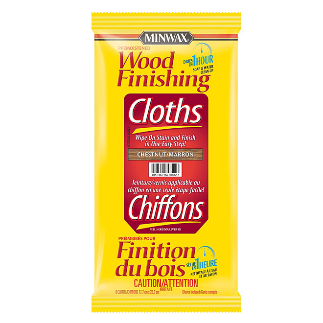 MINWAX Wood Finish Cloths - Chestnut CM3082200 | RONA