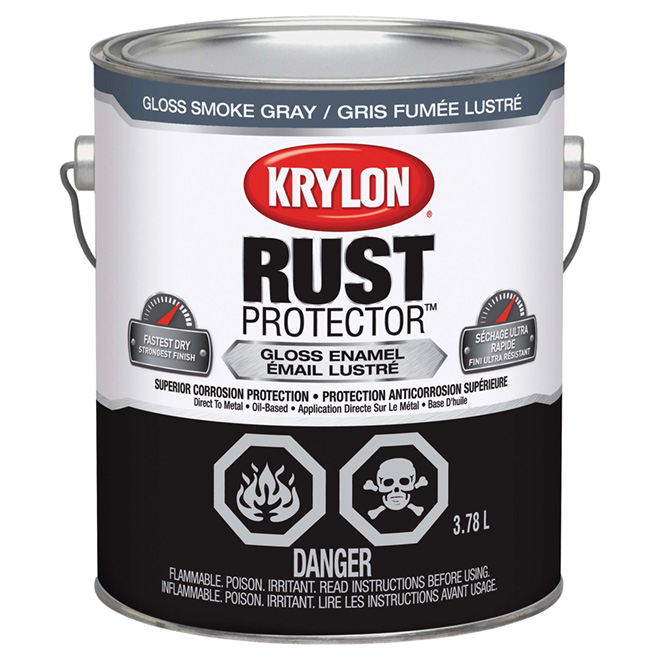 Krylon Brush-On Rust Protector Enamel Paint - Gloss - Smoke Grey ...