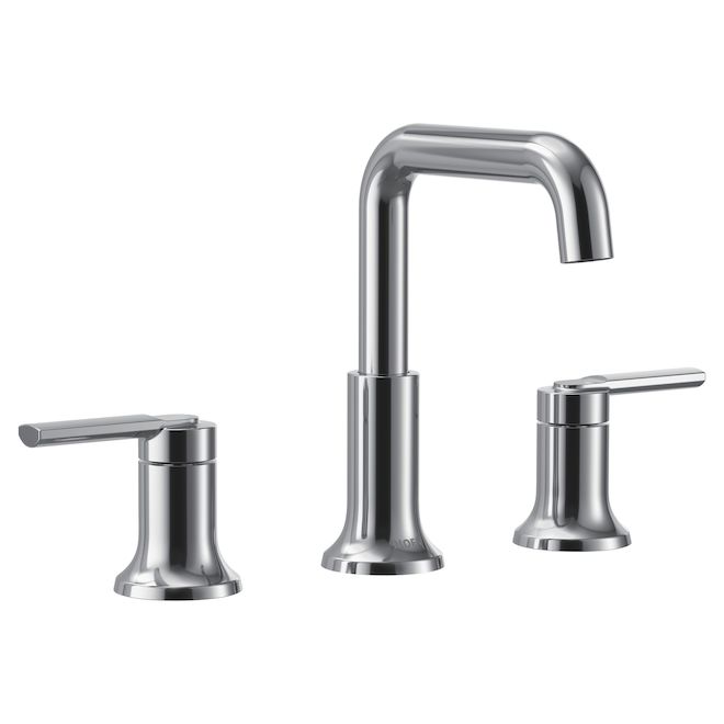 MOEN Zyla Bathroom Faucet with 2 Handles and Bent Tube Spout - Chrome ...