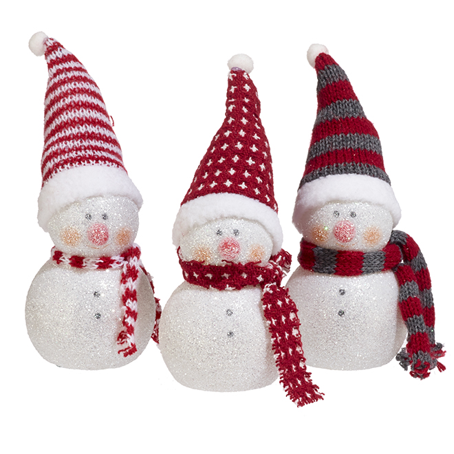 HOLIDAY LIVING Snowman - 6" - Blinking Nose - Plastic - Assorted ...
