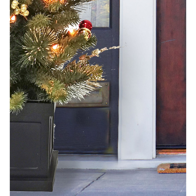 Holiday Living Set of Two 3.5-ft Pre-Lit Artificial Porch Christmas ...