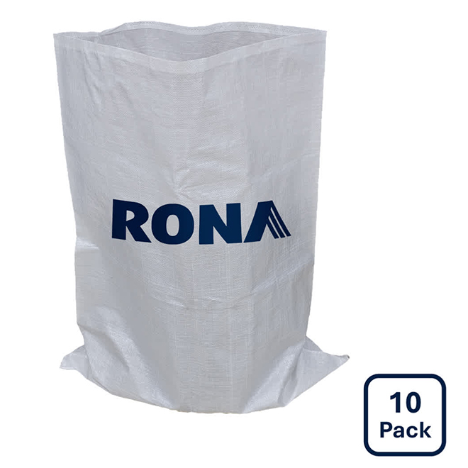 RONA 91 x 122-cm White Woven Polypropylene Demolition Garbage Bags - 10 ...