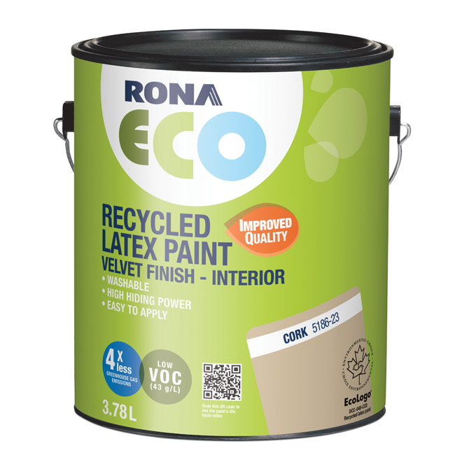 RONA ECO Recycled Interior Paint - Latex - 3.78 L - Velvet Finish ...