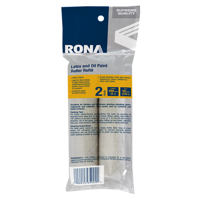 RONA Smooth Surface Roller Refill - Velour - 100mm - 2/Pack | RONA