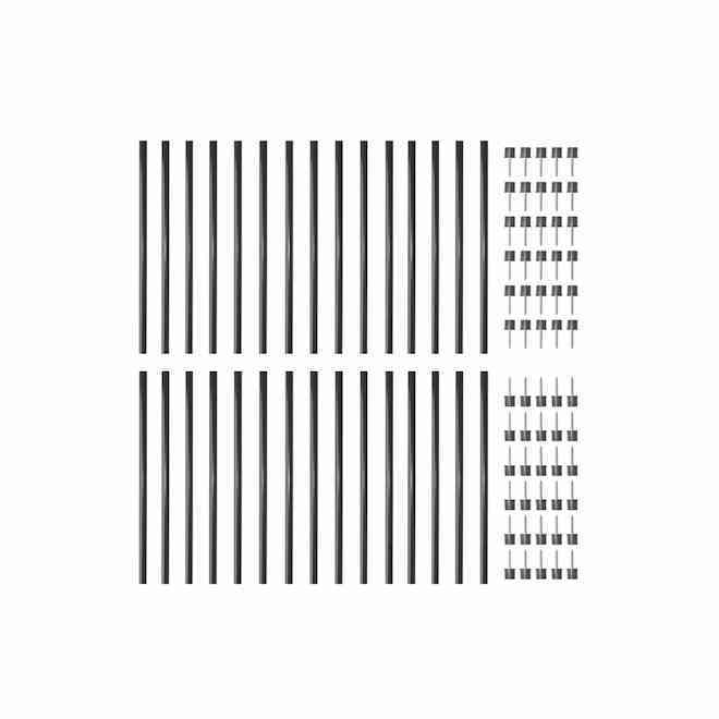 RONA Round Balusters and Connectors for Deck Railing in Black Steel 3/4 ...
