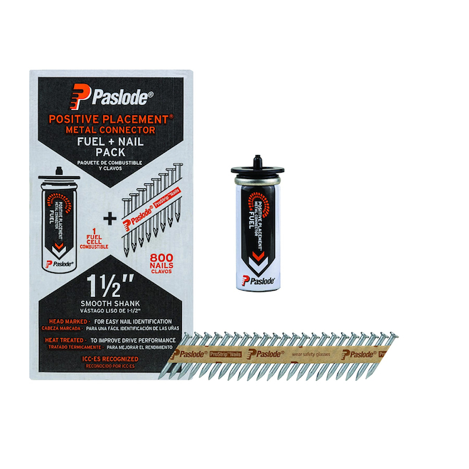Paslode Fuel and Nail Pack 1 1/2-in - Pack of 800 Nails and 50-ml Fuel Cell 650924C | RONA