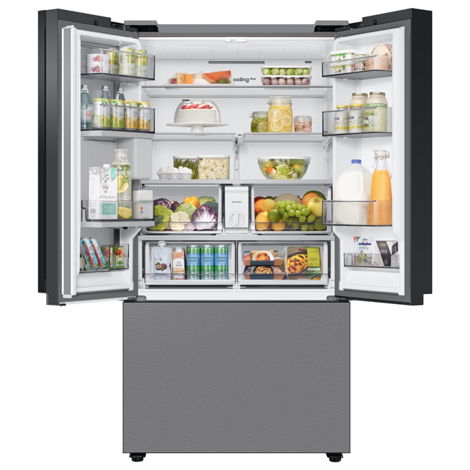 Samsung Bespoke 24-cu. ft. 3-Door Counter-Depth (Fingerprint Resistant ...