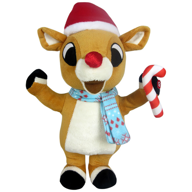 HOLIDAY LIVING Rudolph dansant avec foulard et canne Gemmy, 13 po ...