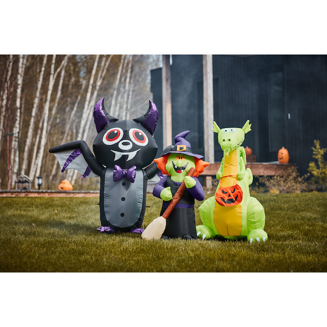 Gemmy 6-ft Inflatable Vampire Bat with Purple Trim 226336 | RONA