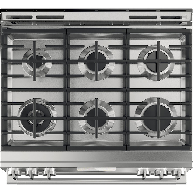 CAfe Stainless Steel Slide-in Double Oven Dual-Fuel Range - 7-cu ft ...