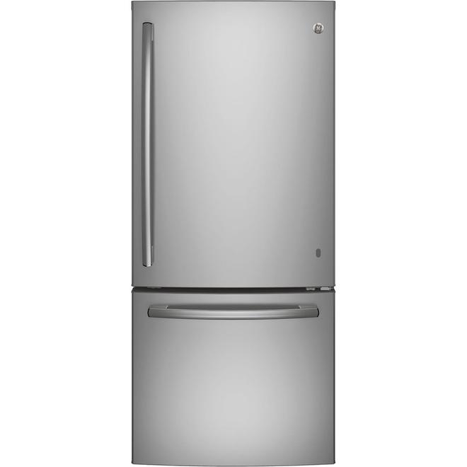 GE 30-in Bottom Freezer Refrigerator 20.8-Ft³ Stainless Steel ENERGY ...