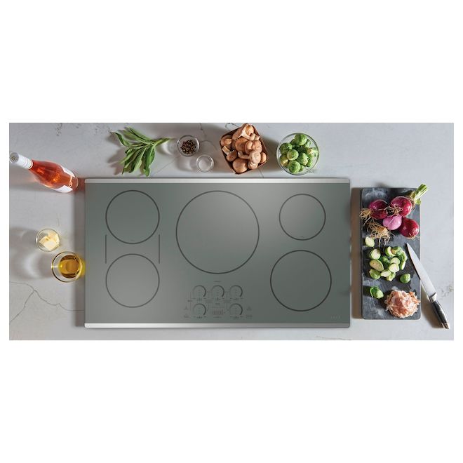 CAFE GE Café 36-in 5-Elements Stainless Steel Induction Cooktop with ...