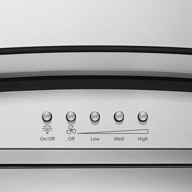 Whirlpool Wall Mounted Range Hood - Stainless Steel - LED Lighting - 30 ...