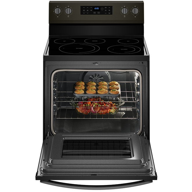 WHIRLPOOL Cuisinière électrique amovible, 5,3 pi³, inox noir ...