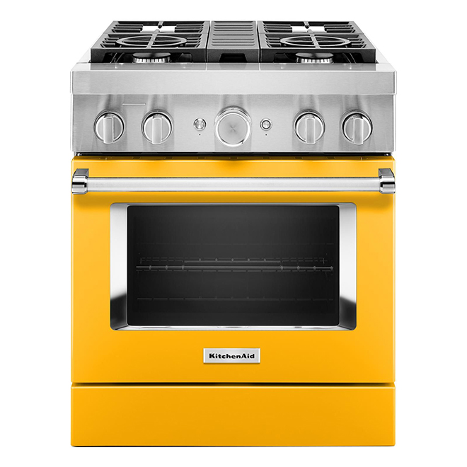KitchenAid Dual Fuel Range - 30-in W - Single Oven - 4 Burners - Yellow ...