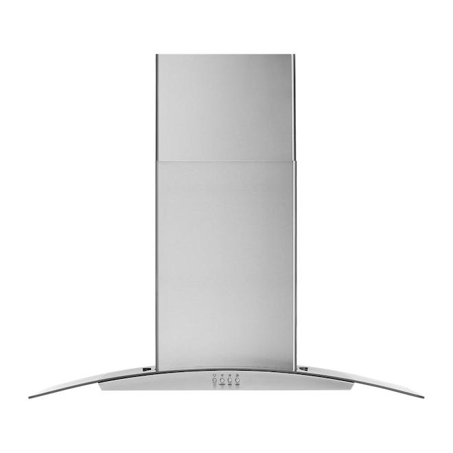 Whirlpool Stainless Steel and Curved Glass 36-in Range Hood - 400 PCM ...