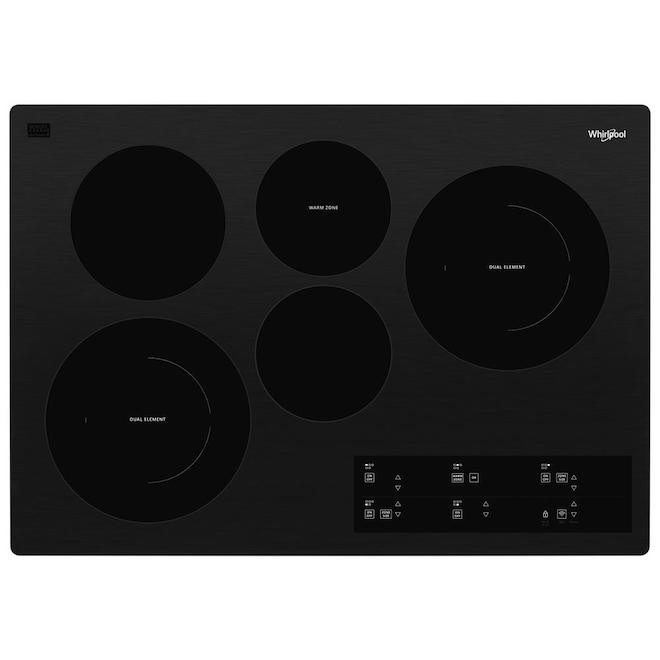 Whirlpool 30-in - 5 Elements - Black Smooth Surface Electric Cooktop ...