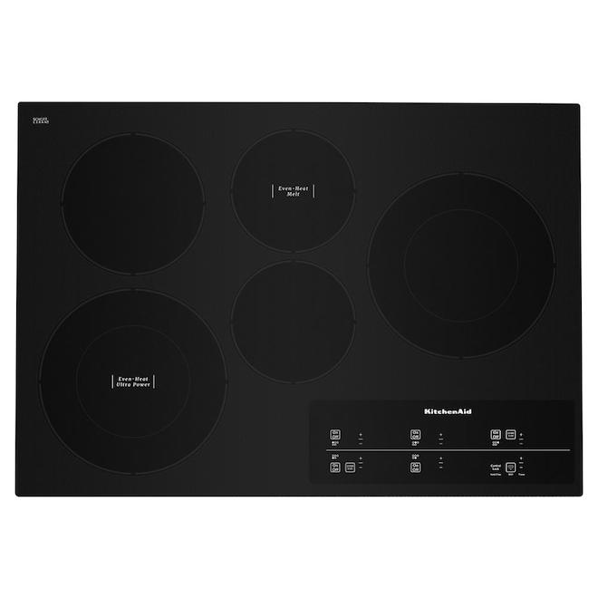 KitchenAid 30-in - 5 Elements - Black Smooth Surface Electric Cooktop ...