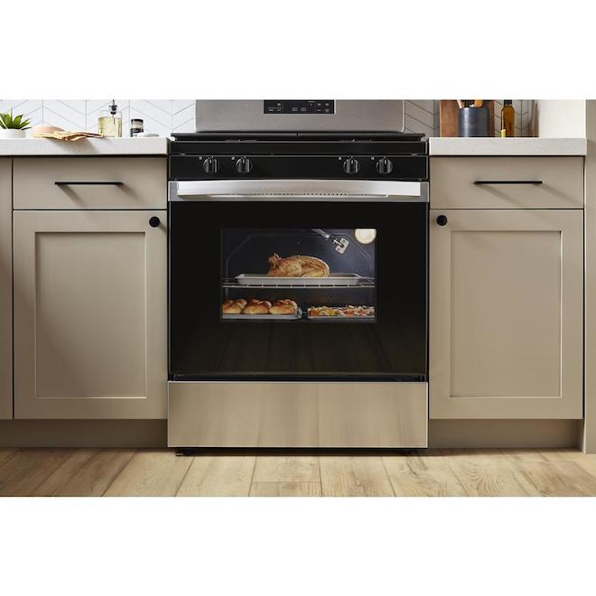 Cuisinière à gaz autoportante Whirlpool, fini noir, 5 pi³ WFG515S0MB | RONA