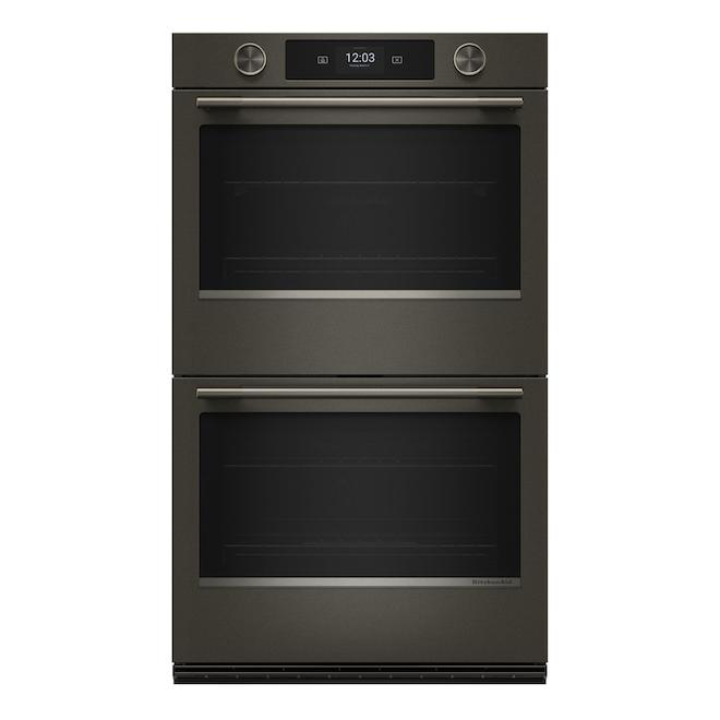 KitchenAid Double Wall Oven 30-in 5-ft³/each Smart with Assisted ...