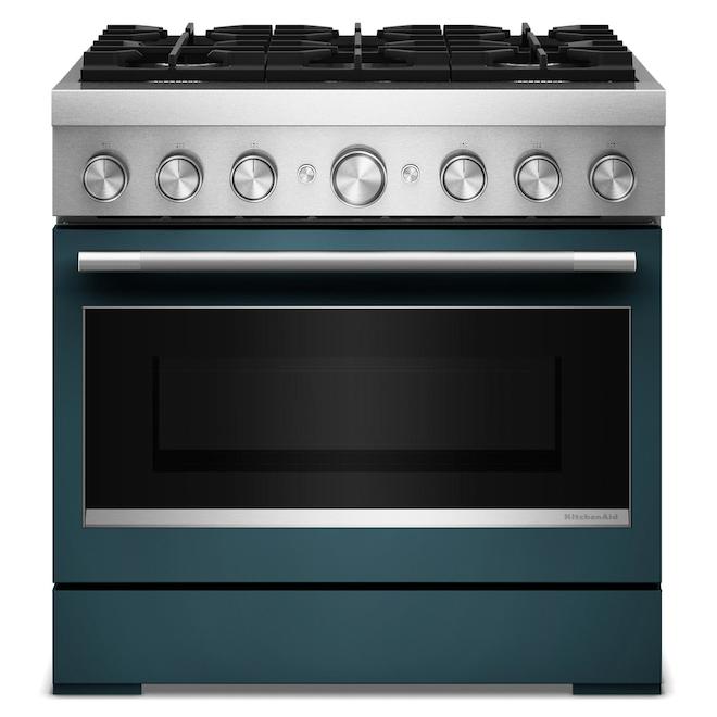 KitchenAid Dual-Fuel Range Commercial-Style 5.1-ft³ 36-in with True ...