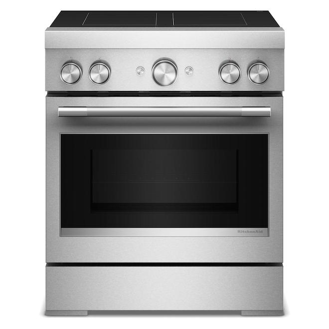 KitchenAid Induction Range Commercial-Style 30-in 4.1-ft³ with Even ...