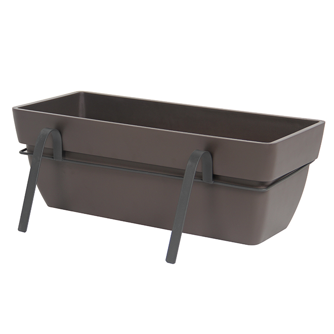 Boîte à fleurs de plastique rectangulaire, 23", brun foncé | RONA